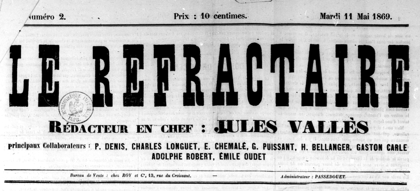 Le Réfractaire, mai 1869 – La Commune de Paris